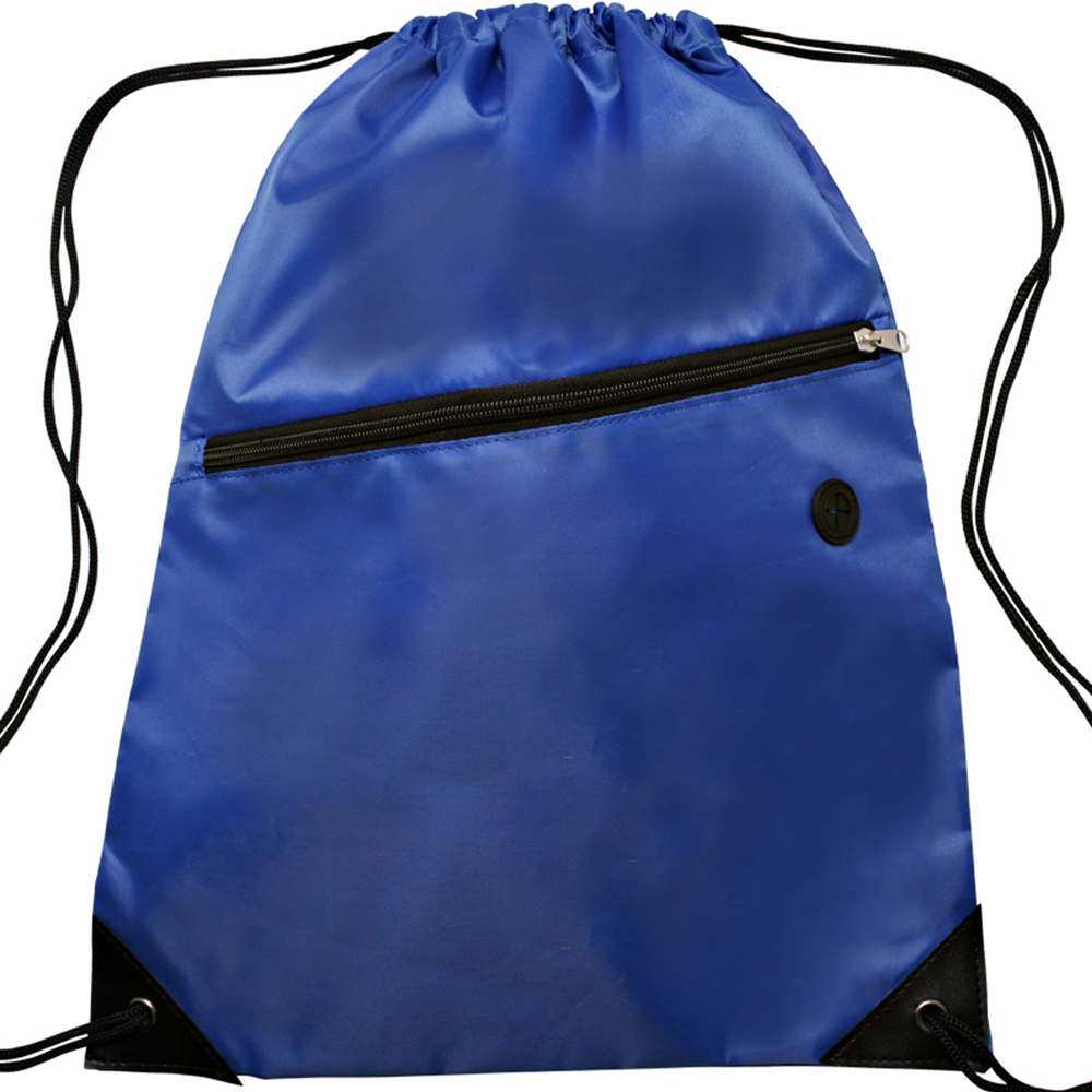 Personalized Drawstring Bags with Pocket | BPK14 - DiscountMugs